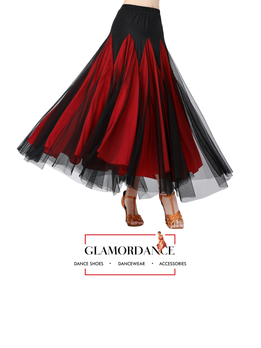 Ballroom Skirt - Angie Red – GlamorDance